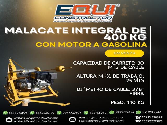 Venta Malacate integral de 400 kg Motor a Gasolina - LosEconomicos.com ...